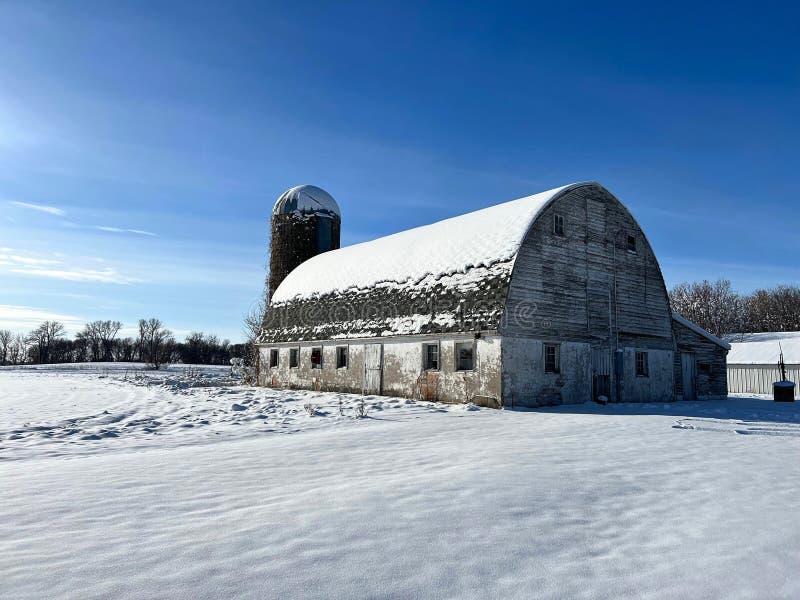 A Historic Round Barn with Brick Foundation Supporting it Stock Image ...