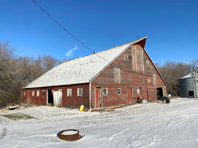 An Old Dutch Barn in the Midwest States Stock Image - Image of ...