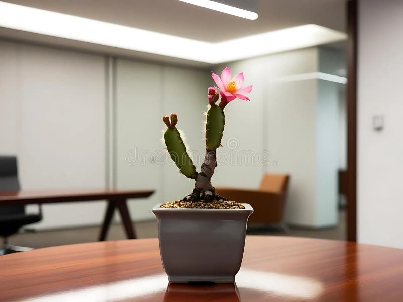 Cactus in office stock illustration. Illustration of space - 364491092