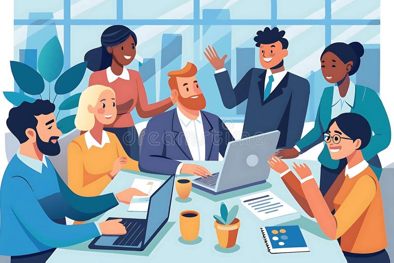 Diverse Business Team in a Collaborative Meeting – Bright and Colorful ...