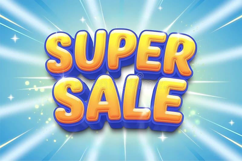Super Sale 3D Text Effect – Eye-Catching Bold Typography for Discounts ...
