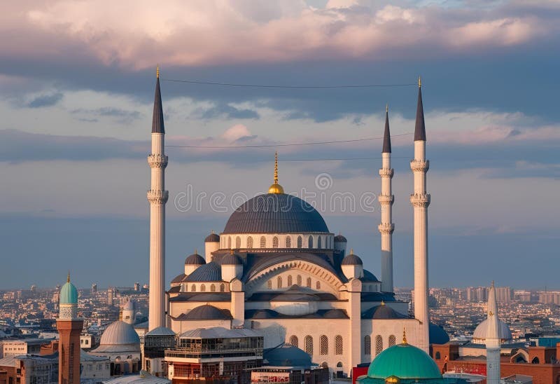 Islamic Mosque Building in the Middle of City Stock Photo - Image of ...