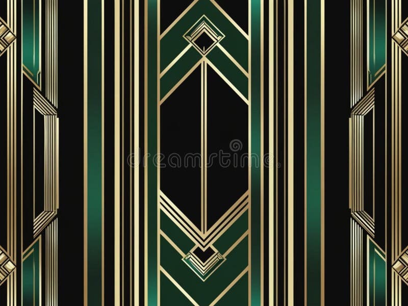 A Bold and Seamless Art Deco Pattern with Sharp Geometric Lines Stock ...