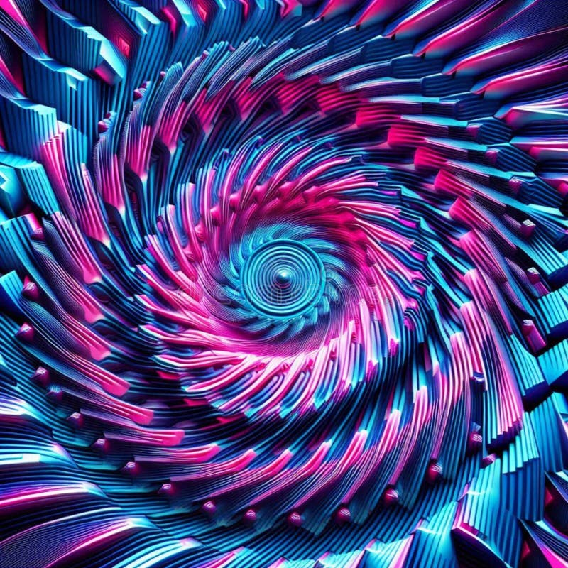 Psychedelic Optical Illusion Abstract – Trippy 3D Geometric Pattern ...