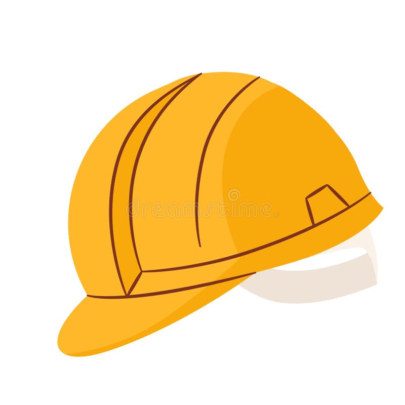 Yellow Hard Hat Illustration, Featuring a Simple, Smooth Design with ...
