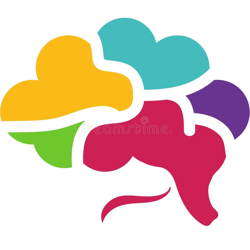 Abstract Illustration Resembling a Brain, Composed of Colorful Stock ...