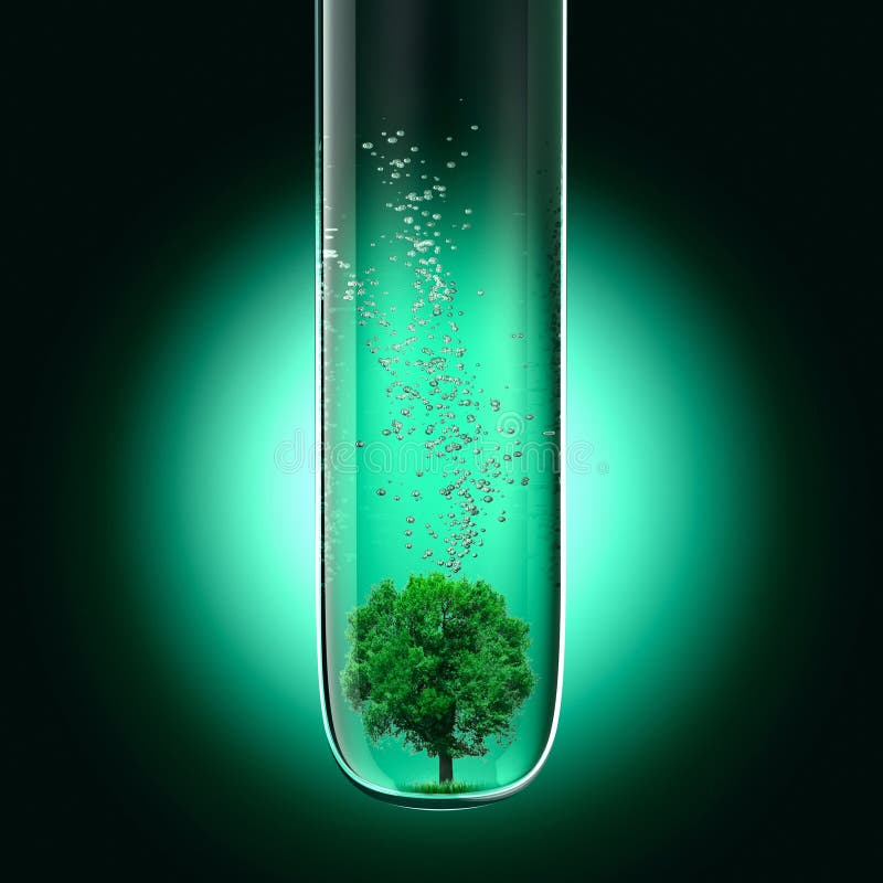 Illustration of a Tree in a Chemical Test Tube. Lab of Science Stock ...