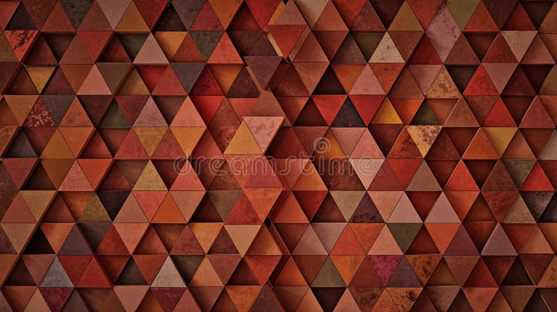 3D Abstract Geometric Triangle Pattern in Earth Tones . Stock ...