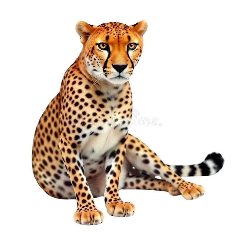 Full Body Cheetah Isolated on White Background Stock Photo - Image of ...