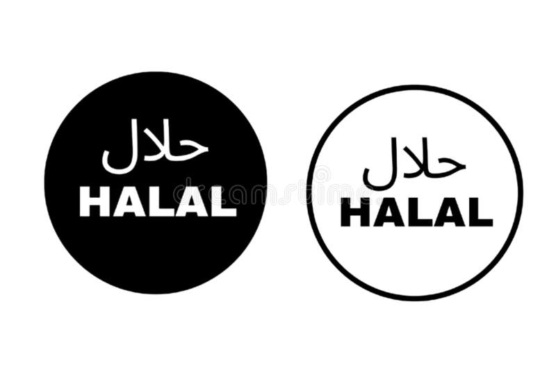 Set of HALAL food stamp stock illustration. Illustration of comply ...