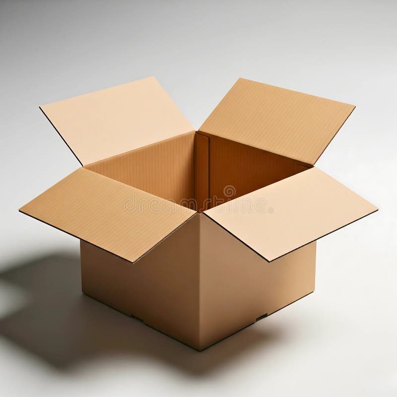 Open Cardboard Shipping Box - Empty Packaging Container - Logistics and ...