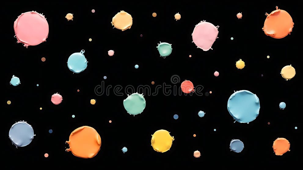 Modern Color Palette with Circular Paint Blobs on Black Background ...