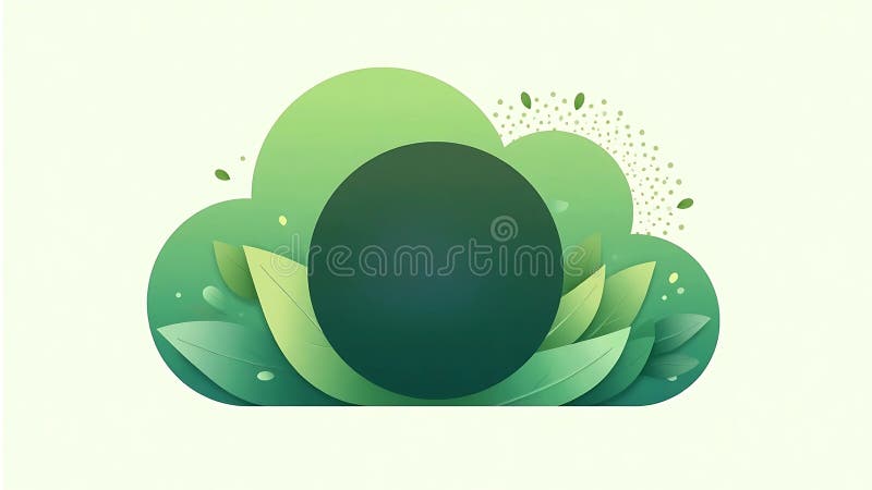 Eco-Friendly Cloud Icon Made of Leaves and Green Energy Particles with ...