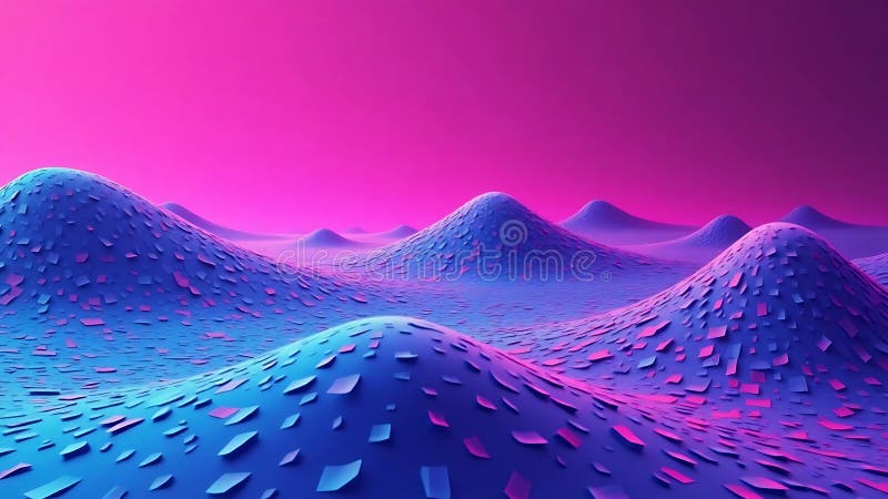 Retro-Futuristic Vaporwave Gradient with Glitch Wave Patterns Stock Illustration - Illustration ...