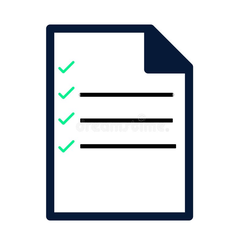 Minimalist Checklist Icon with Green Checkmarks on Dog-Eared Paper ...