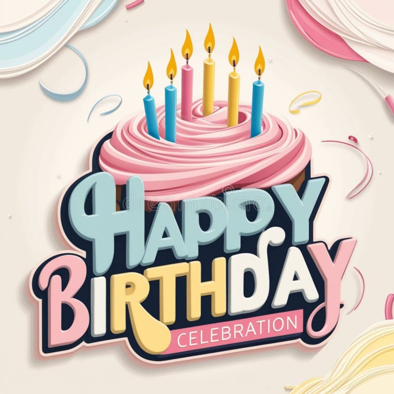 Happy Birthday Cake Design Template Stock Photo - Image of birthday, celebration: 406974208