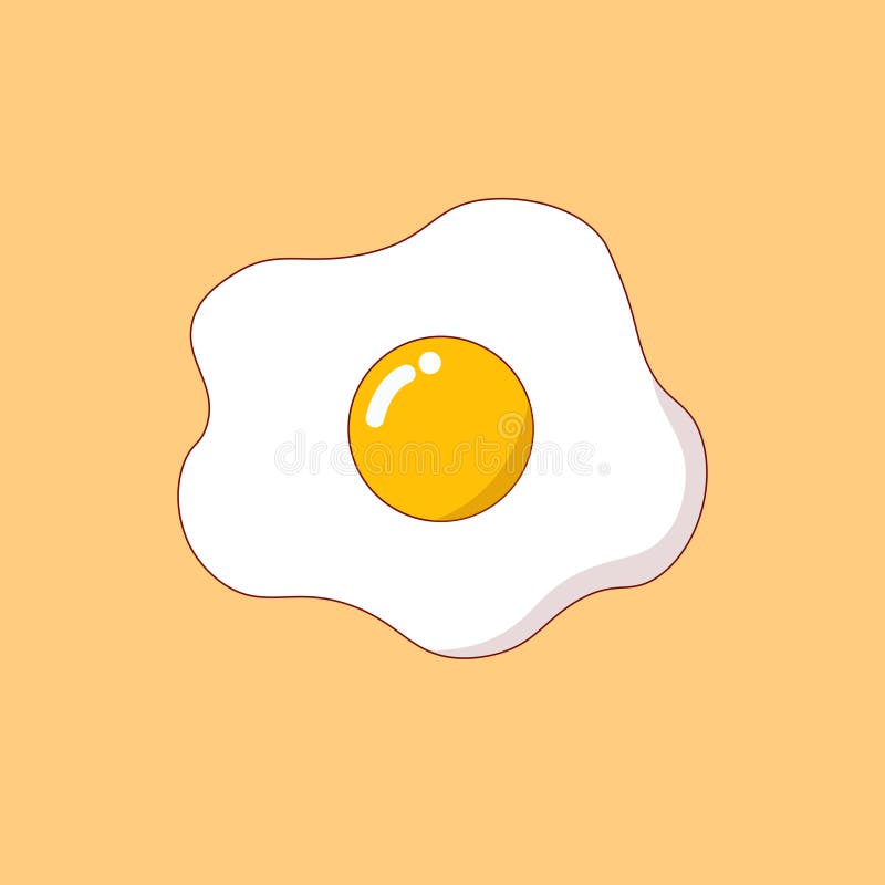 Fried Egg Illustration, Simple and Delicious. Vector. EPS 10 Stock Illustration - Illustration ...