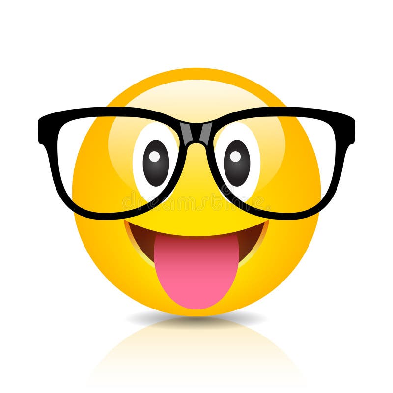 Geek clever emoticon icon stock vector. Illustration of emoji - 143946777