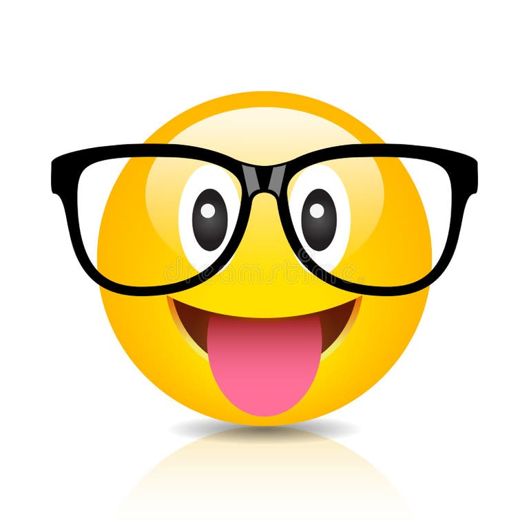 Geek clever emoticon icon stock vector. Illustration of emoji - 143946777