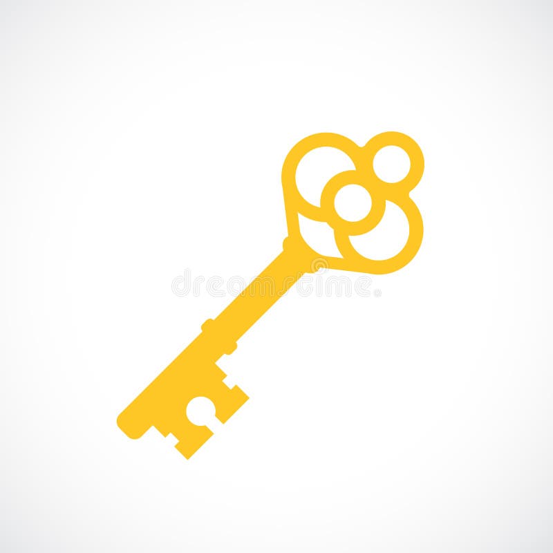 Gold key vector icon stock vector. Illustration of keys - 134457921