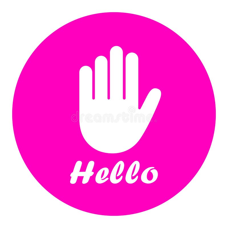 Hello Hand Man Line Icon Vector Illustration Stock Vector ...