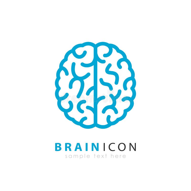 Simple brain outline icon stock vector. Illustration of logo - 119722429