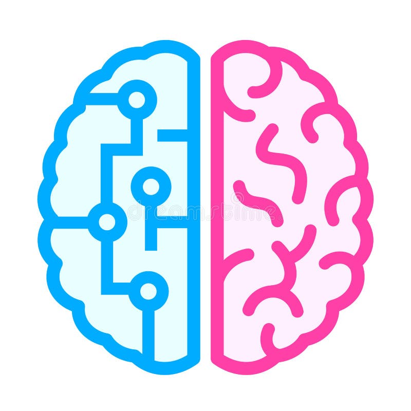 Left and right brain icon stock vector. Illustration of brainstorm ...