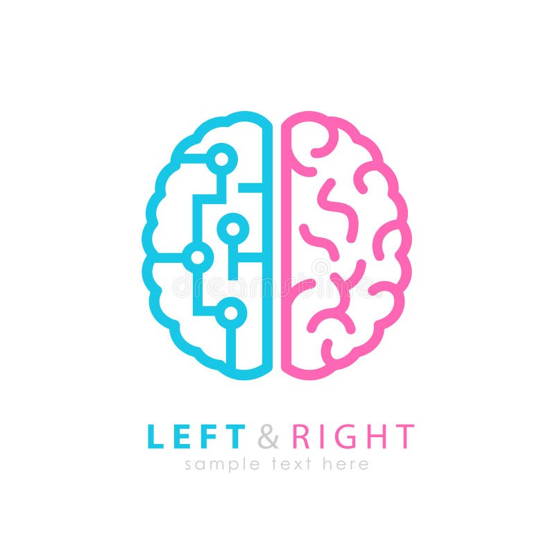 Left and right brain icon stock vector. Illustration of brainstorm ...