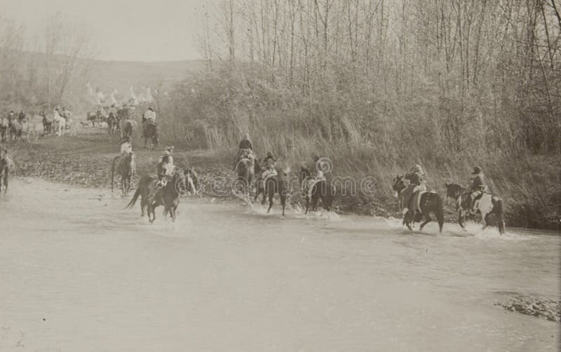 Untitled (Native Americans Fording River) Stock Photo - Image of people ...