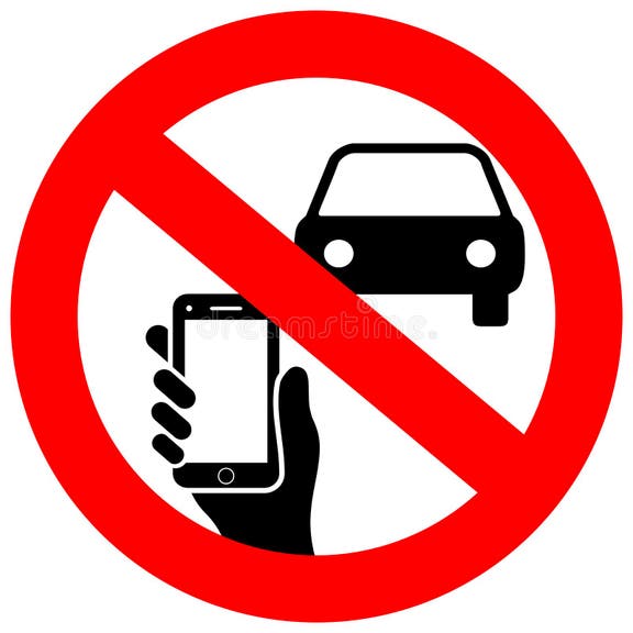 No Texting and Phone Use while Driving Vector Sign Stock Vector ...