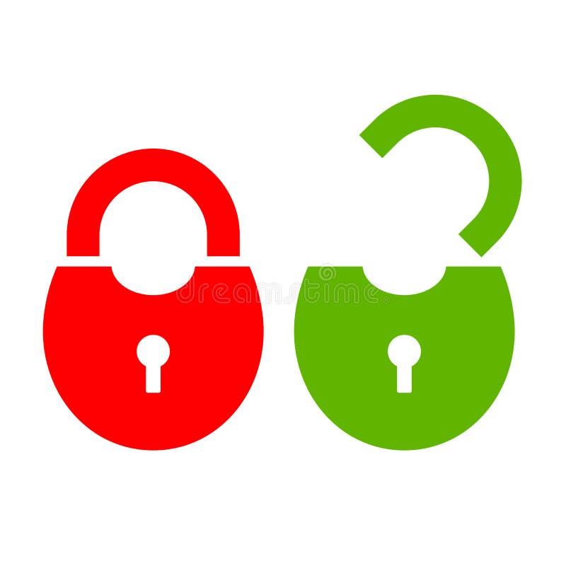 Open and closed lock icon stock vector. Illustration of clipart - 148822179