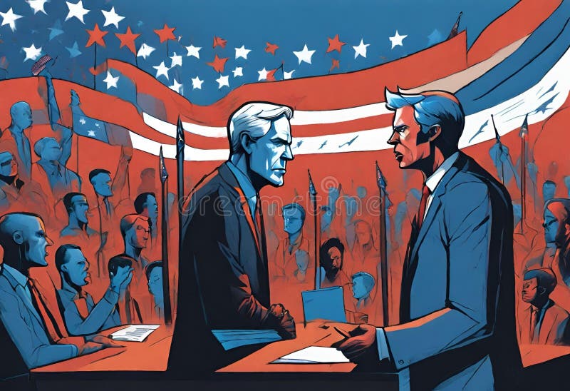 Gradient Politician Podium Debate Stock Illustration - Illustration of ...