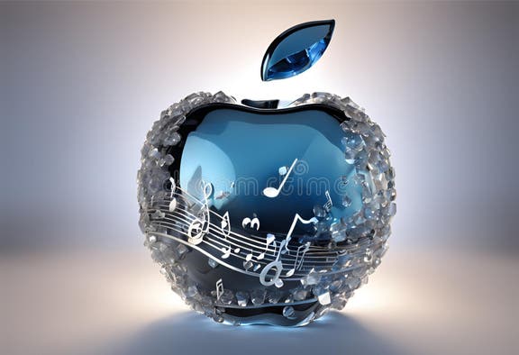 Melodic Crystal Orchard: Harmonious Apple Stock Illustration ...