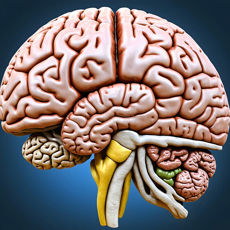 Inside the Mind: a Cross-Section of the Human Brain. Stock Illustration ...