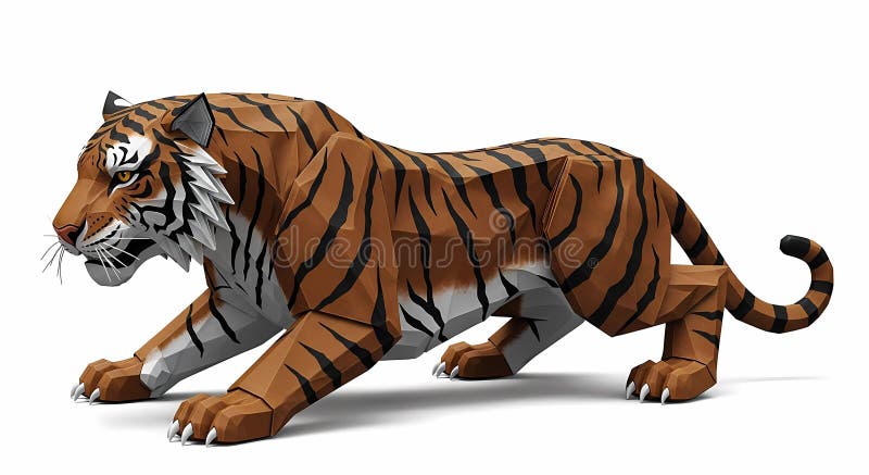 Intricate Origami Paper Art Tigers Design - Handmade Paper Art Stock ...