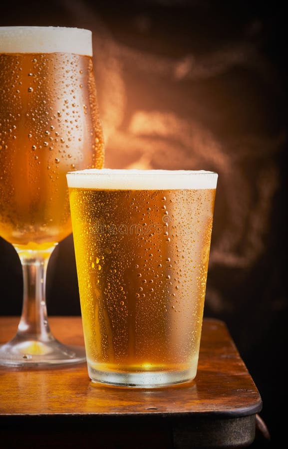 Cold beers shot close up. stock photo. Image of droplets - 276781852