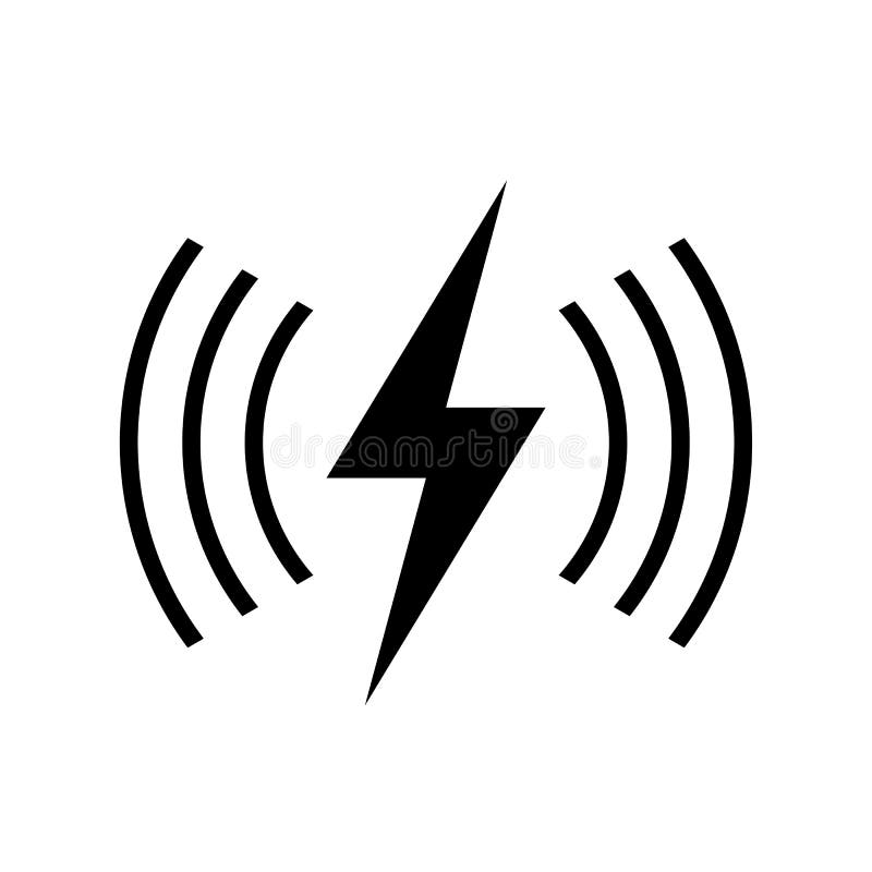 Wireless charging icon stock vector. Illustration of bolt - 143946780