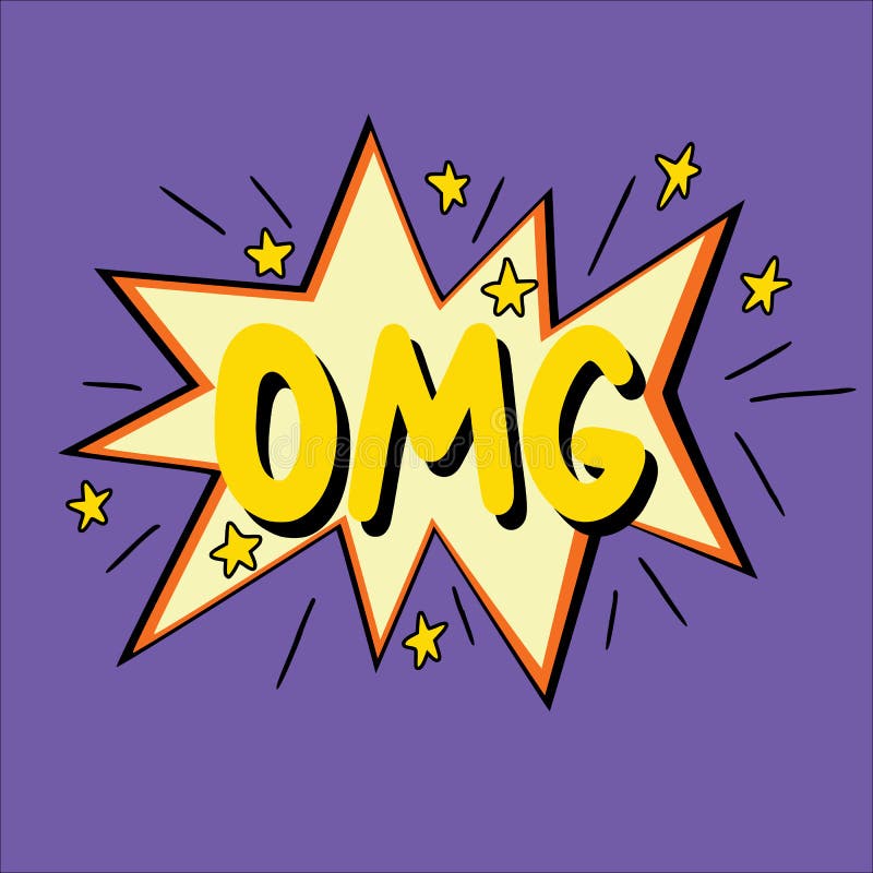 Word Omg with Boom Effect Explosion, Comic or Pop Art Style, Raster ...