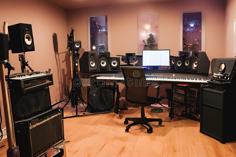 Modern Music Recording Studio with Professional Audio Equipment Studio ...