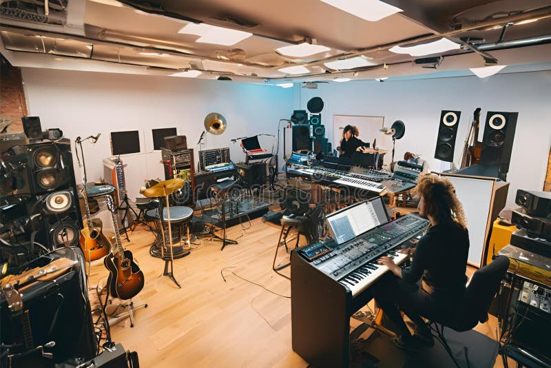 Modern Music Recording Studio with Professional Audio Equipment Studio ...