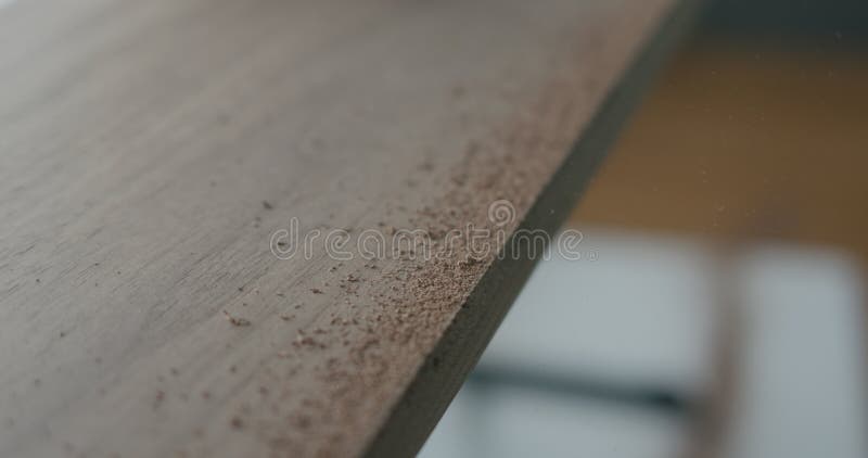 Untreated Walnut Board Closeup in Workshop Stock Image - Image of ...