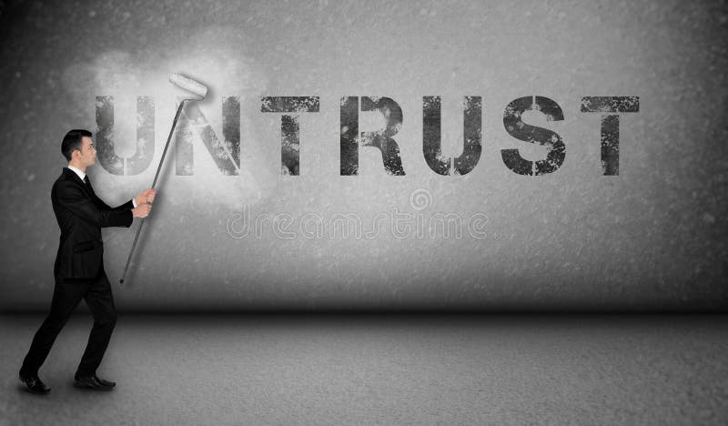 Untrust Word Painting On Wall Stock Image - Image: 55916423