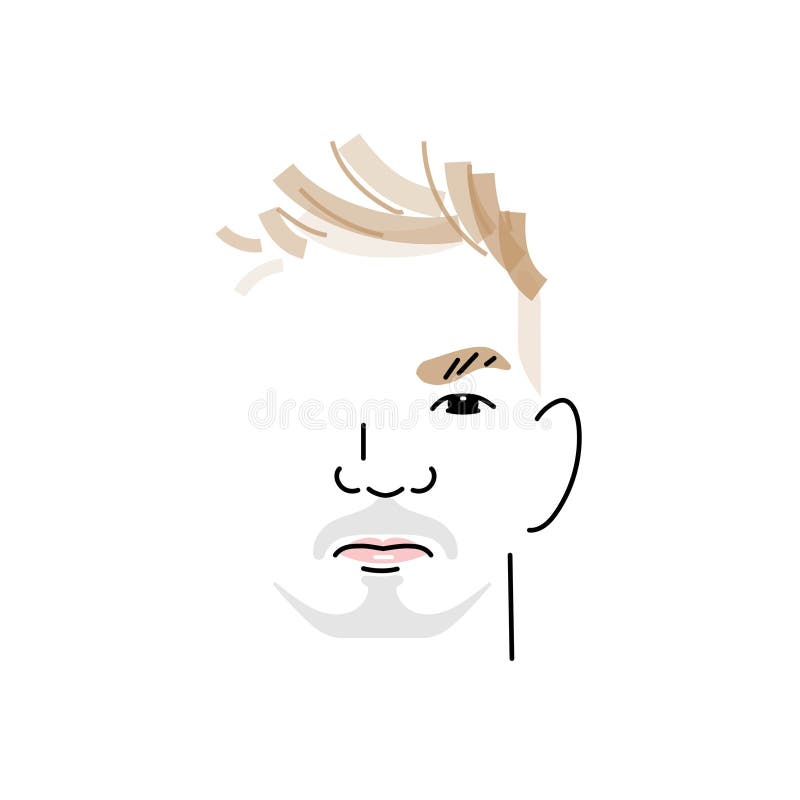 Portrait of Young Charming Man. Abstract Male Portrait Stock Vector ...