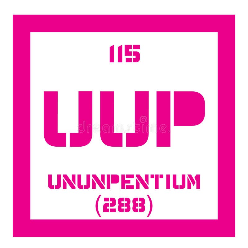 Ununpentium Uup Chemical Element. Ununpentium Sign with Atomic Number ...