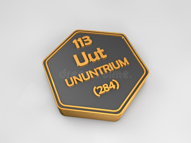Ununtrium - Uut - Chemical Element Periodic Table Hexagonal Shape Stock ...