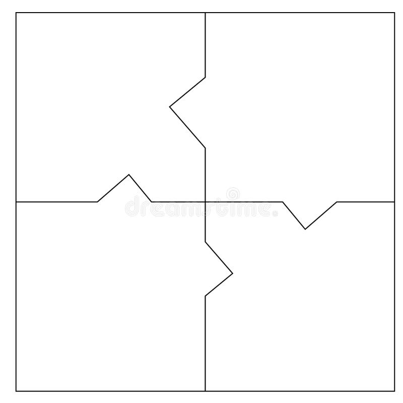 Unusual Abstract Blank Rectangle Jigsaw Puzzle with 4 Pieces. Simple ...