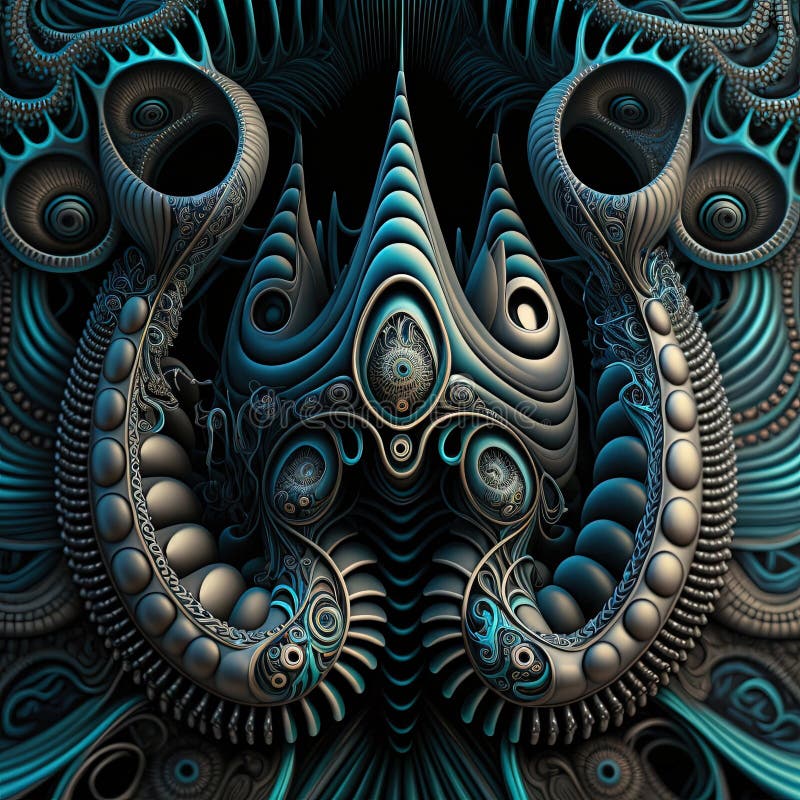 Unusual Blue Pattern in 3D Style. Stock Illustration - Illustration of ...