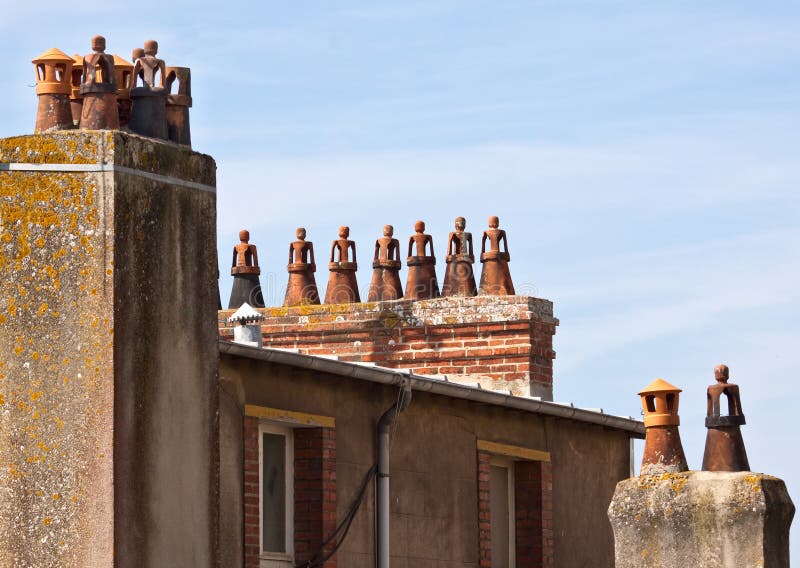 Unusual Chimney Pots stock image. Image of smokestack - 15800419
