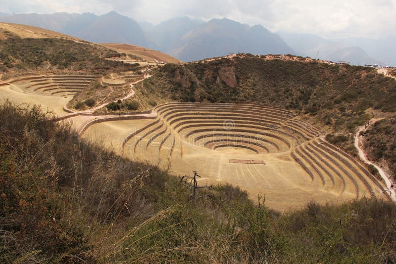The Circular Terraces at Moray Stock Image - Image of south, maras ...