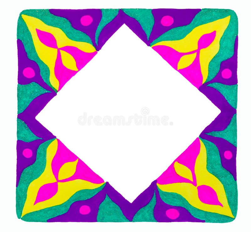 Unusual Colorful Abstract Bright Free Hand Drawn Frame. Stock ...